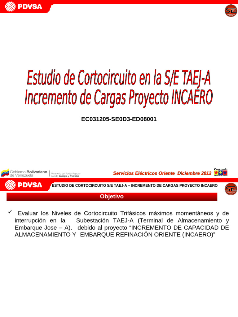 Estudio de Cortocircuito Subestación TAEJ-A | PDF | Ingenieria ...