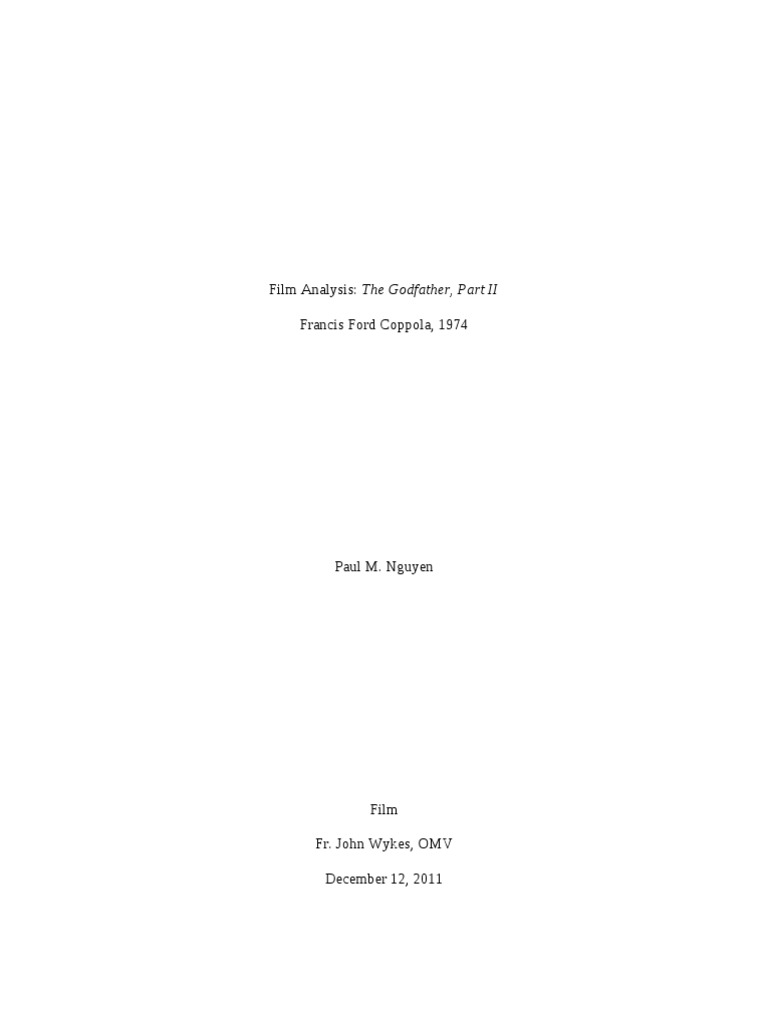 Analyzing The Godfather Part II | PDF | Gang Activity | Crime Thriller