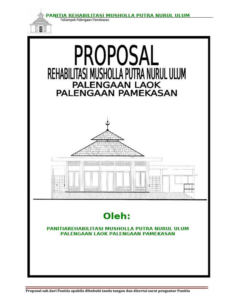 Proposal Mushola at Taqwa | PDF