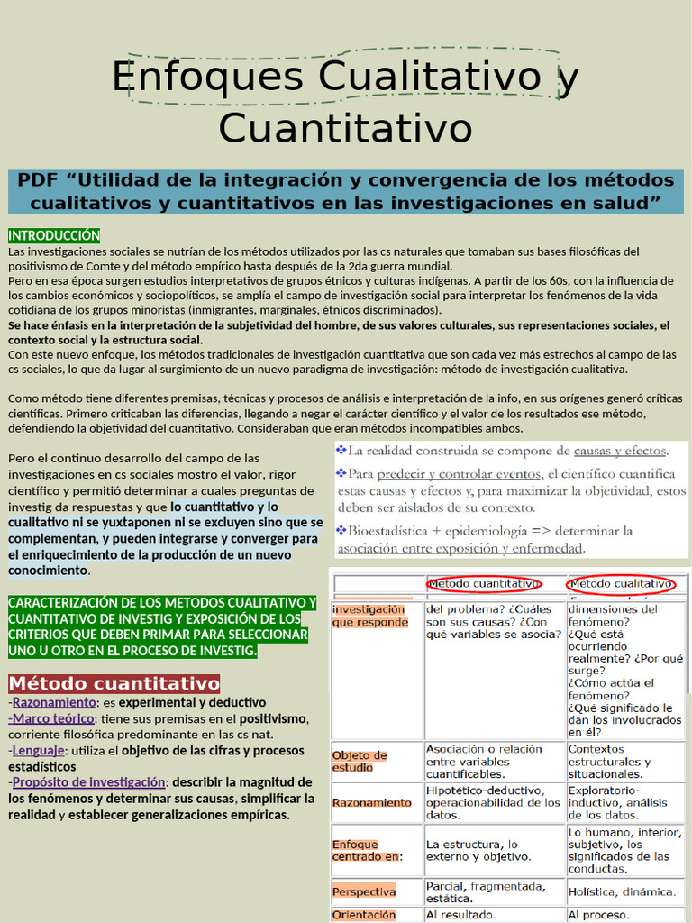 RESUMEN Enfoques Cualitativo y Cuantitativo | PDF | Investigación cuantitativa | Método científico