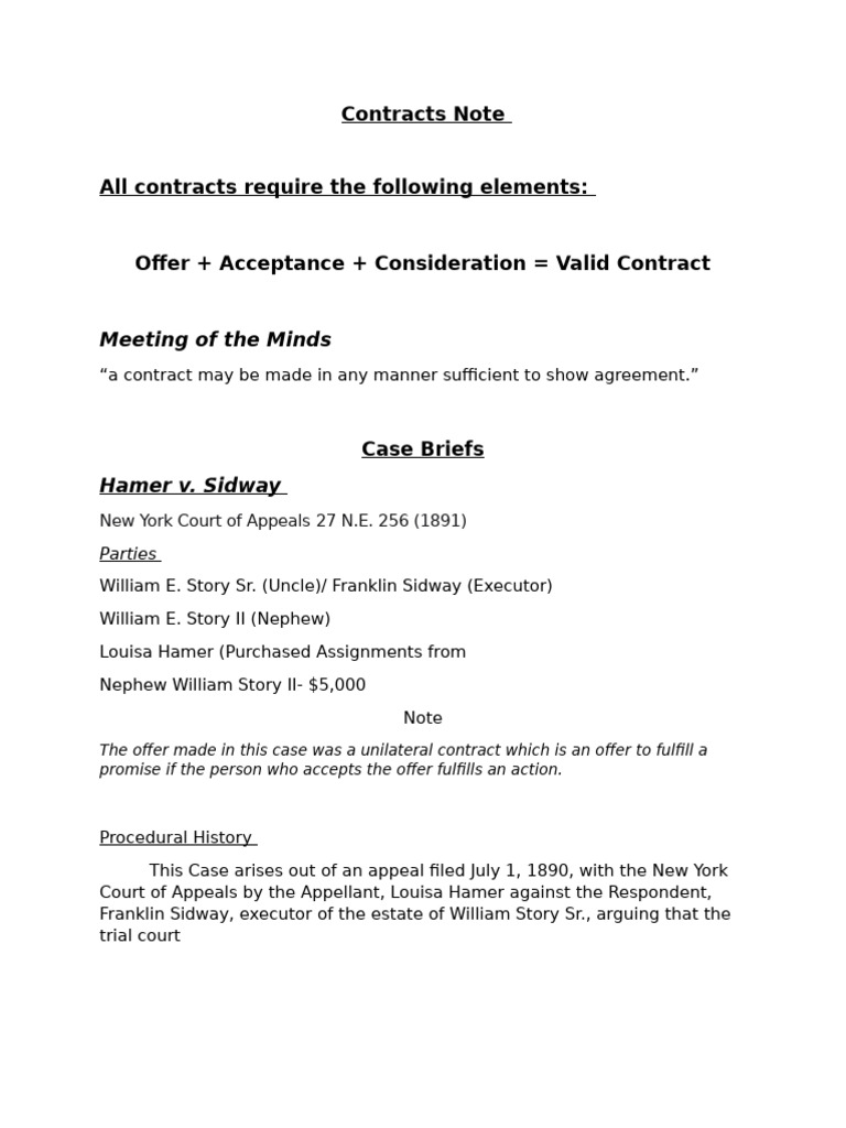 Contracts Note | PDF