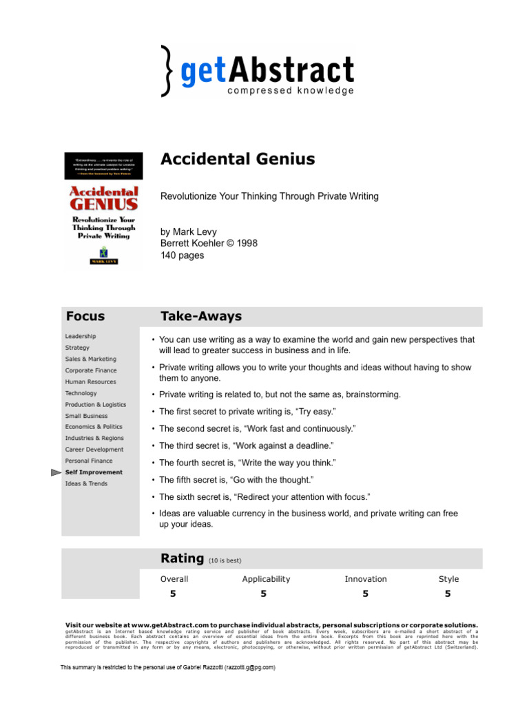 Accidental Genius | PDF