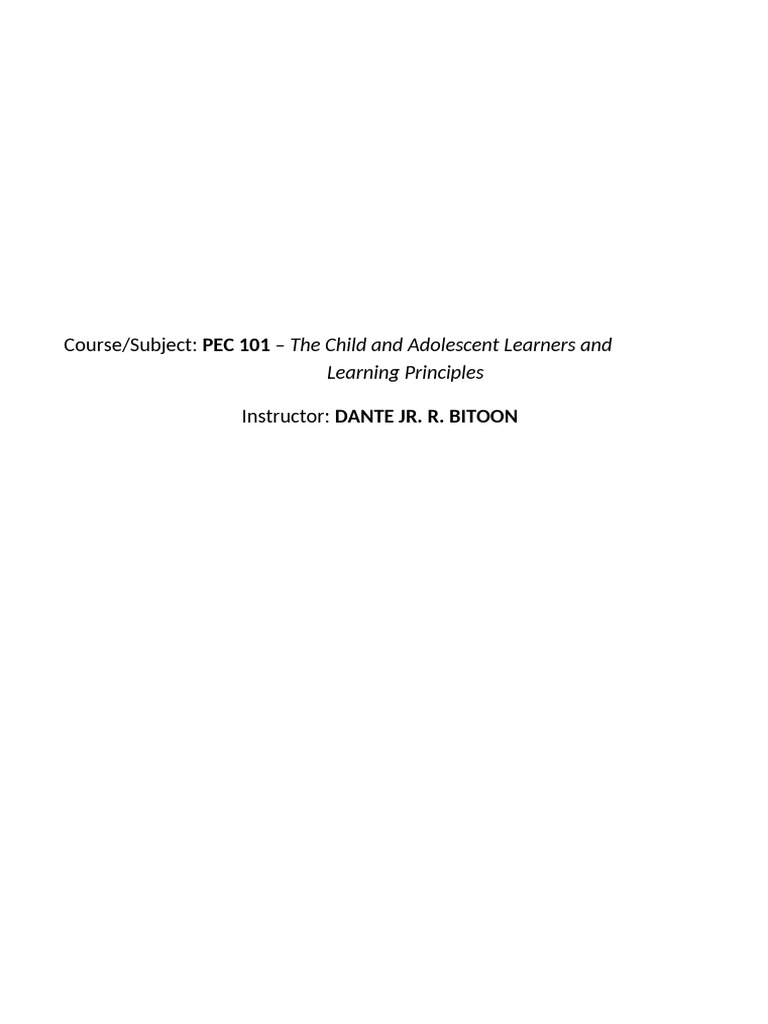 PEC 101-MIDTERM HANDOUT | PDF