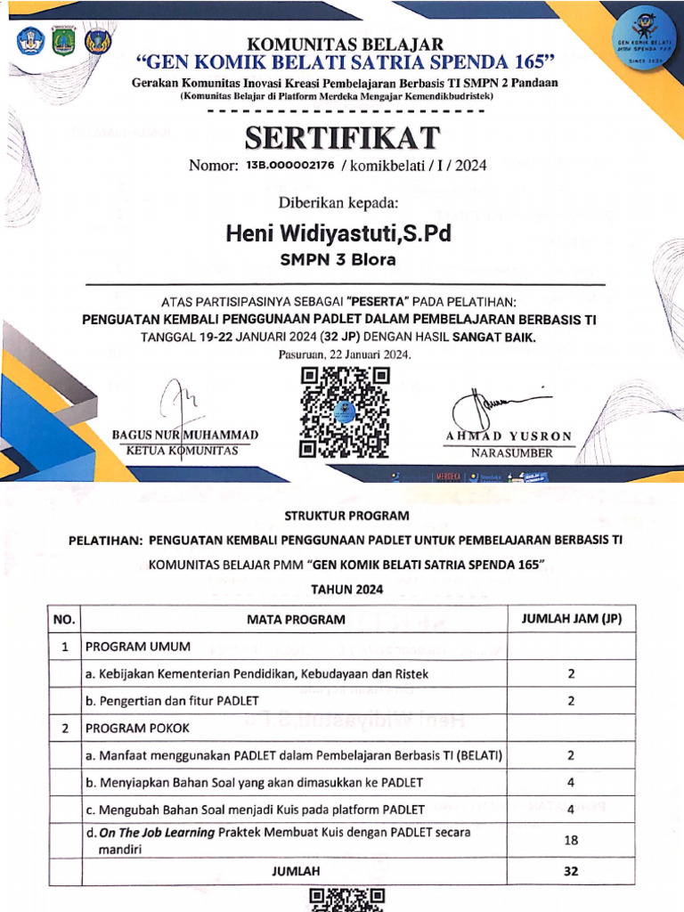 Sertifikat Heny 2 | PDF