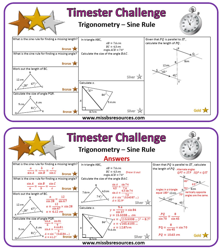 Trigonometry_-_Sine_Rule | PDF