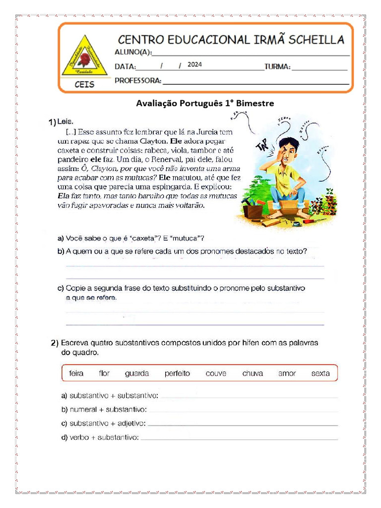 Avaliacao de Portugues 5 Ano 1bi 2023 | PDF