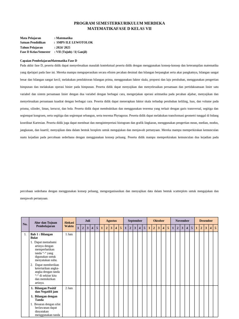 Prosem Fase D7 - Matematika | PDF