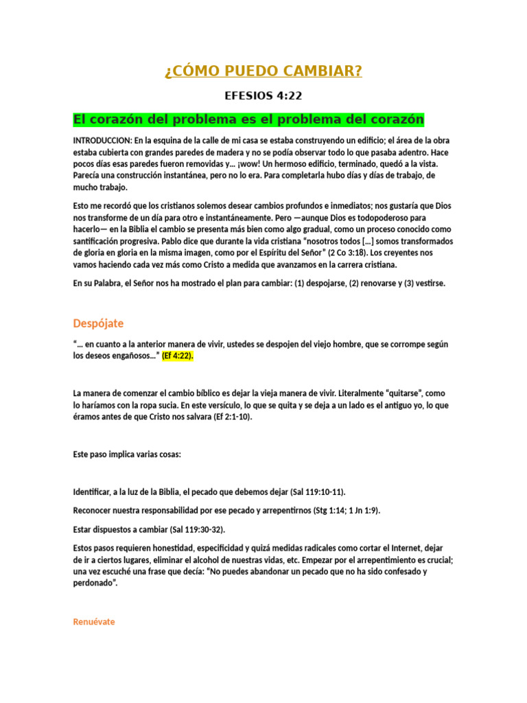 Cómo Puedo Cambiar | PDF