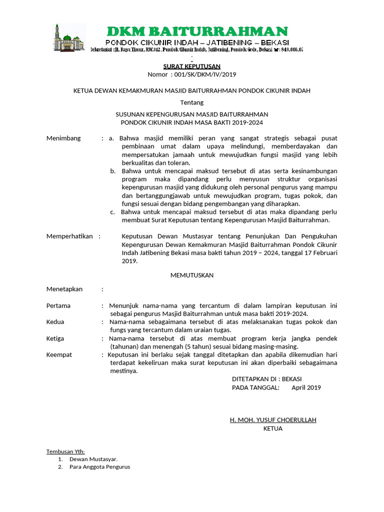 SK DKM 2019 2024 | PDF