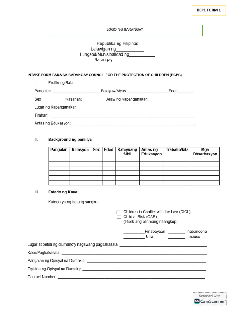 BCPC Forms Templates PDF | PDF