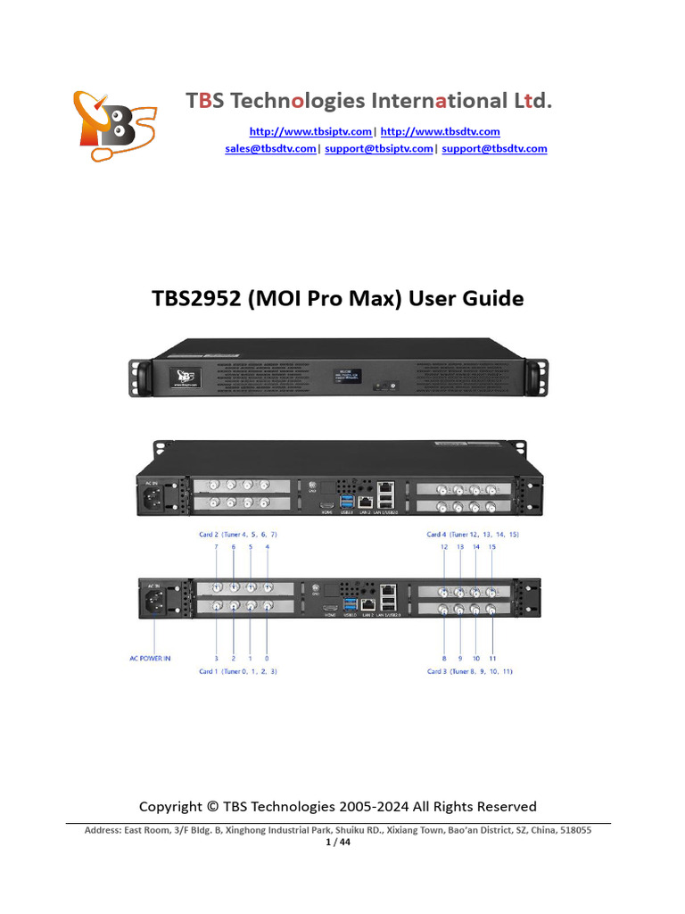 TBS2952 MOI Pro MAX User Guide | PDF