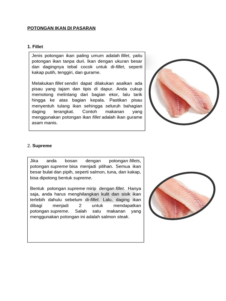 Potongan Ikan Di Pasaran | PDF