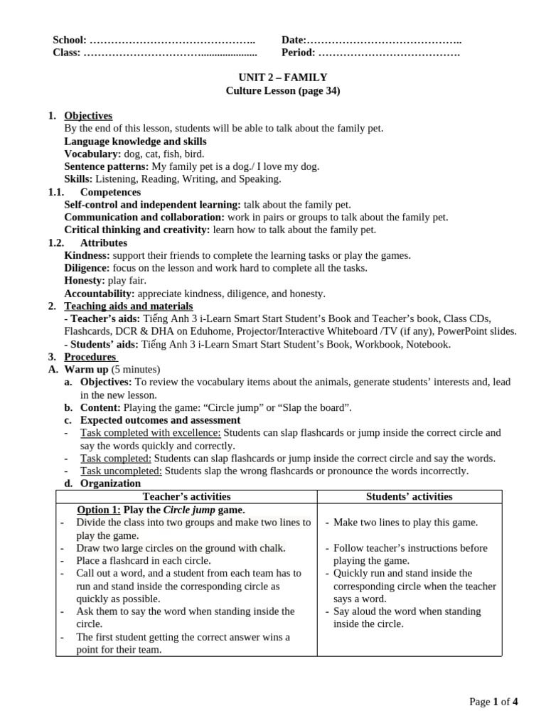 Unit 2 - Lesson 4 - Culture - Page 34 | PDF