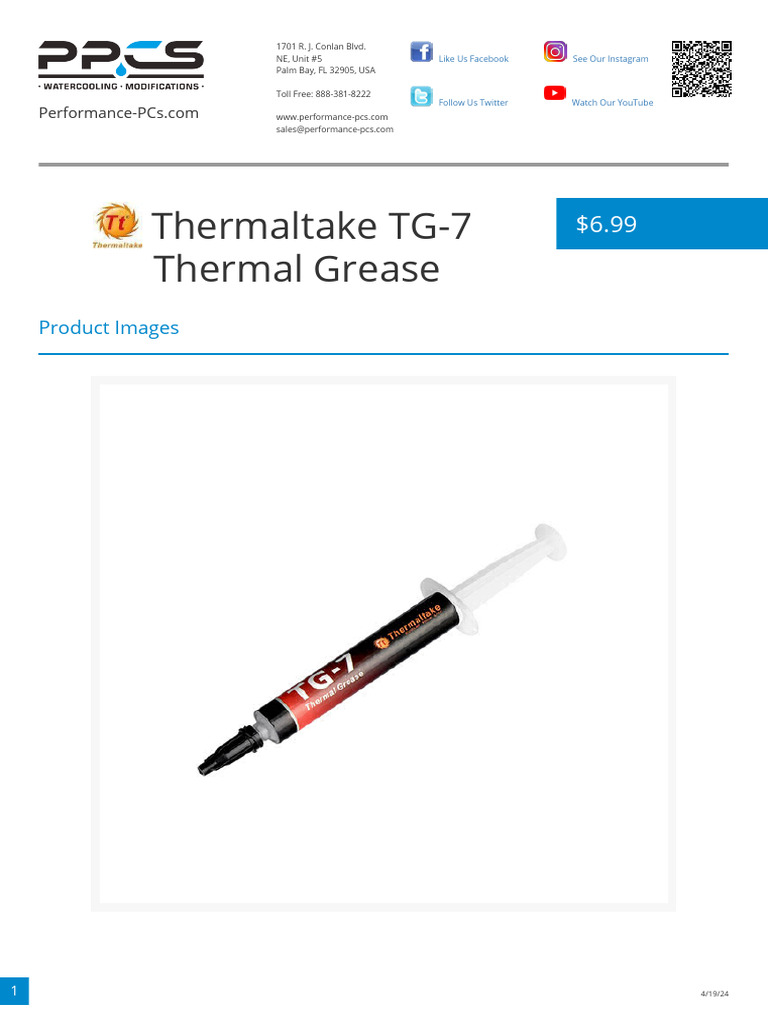 Thermaltake TG 7 Thermal Grease | PDF