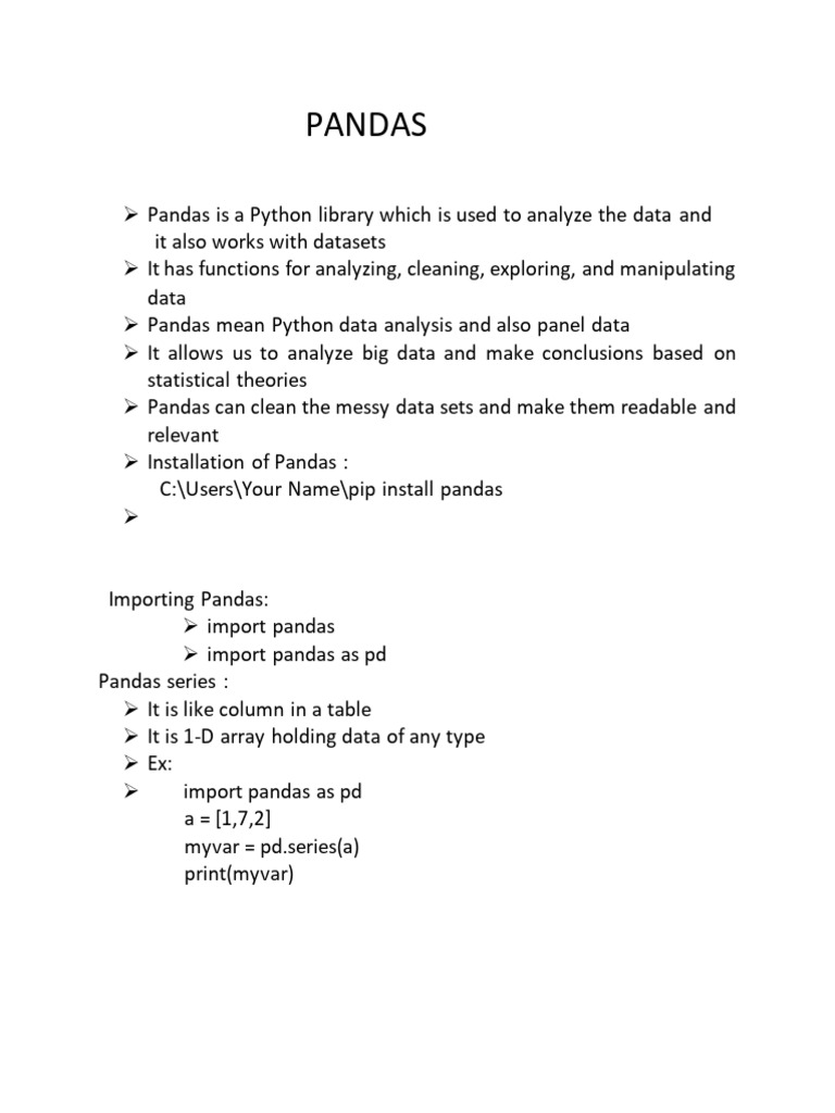 PANDAS | PDF