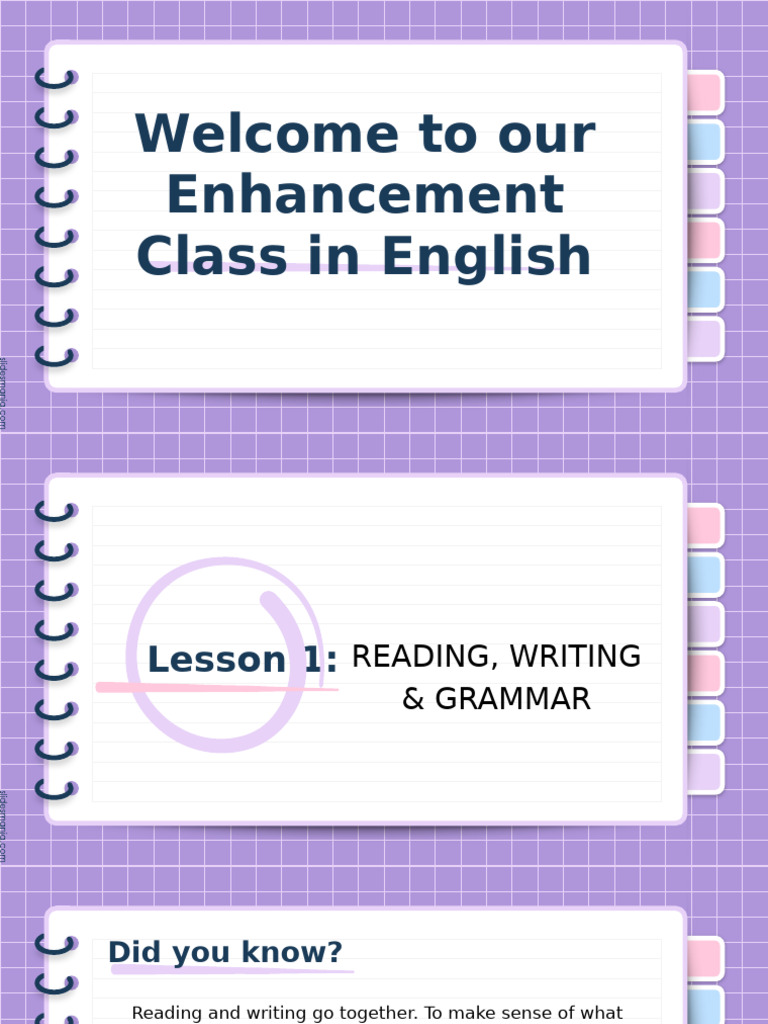 English Enhancement Class Overview | PDF | English As A Second Or ...