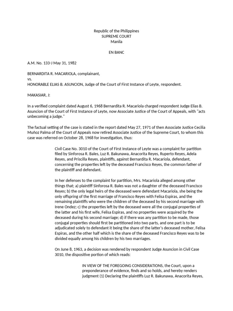 Macariola vs. Asuncion, 114 SCRA 77 (1982) | PDF