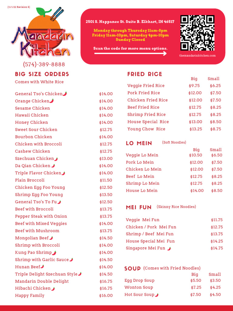 Mandarin Kitchen Menu Revision 5 | PDF