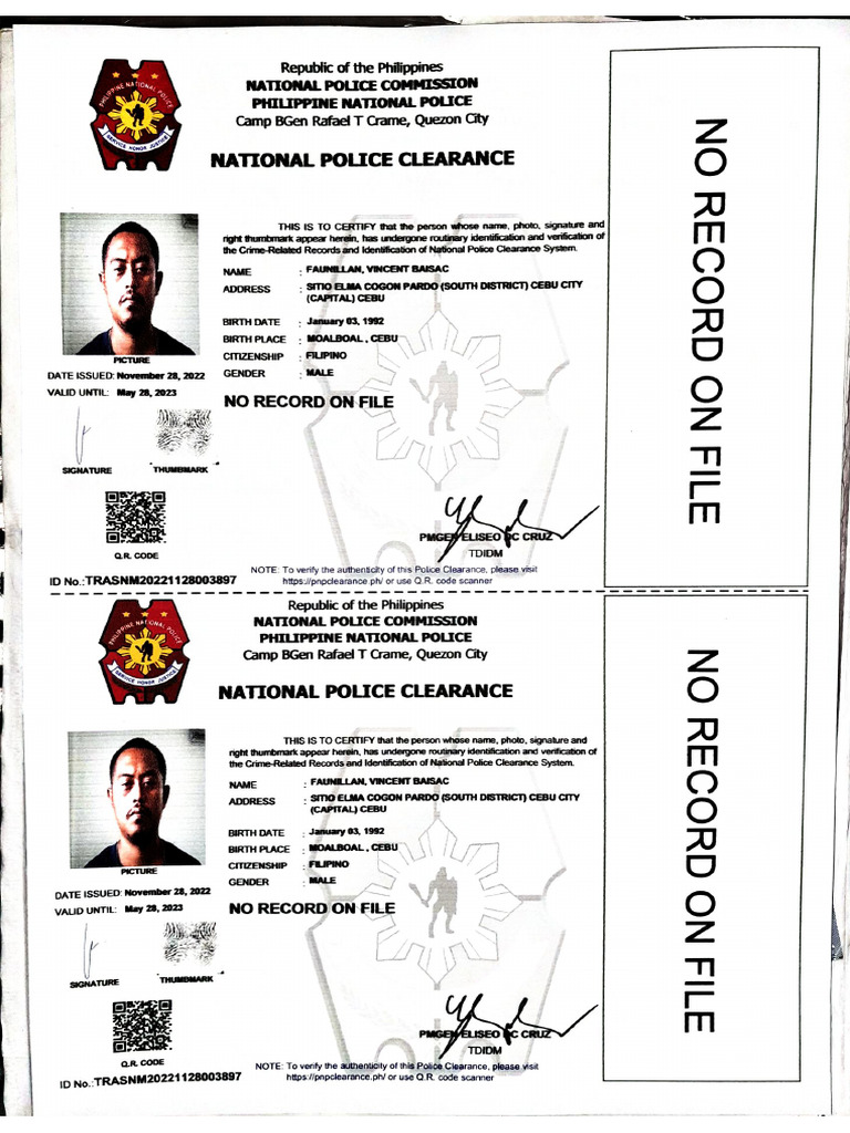 Police Clearance | PDF