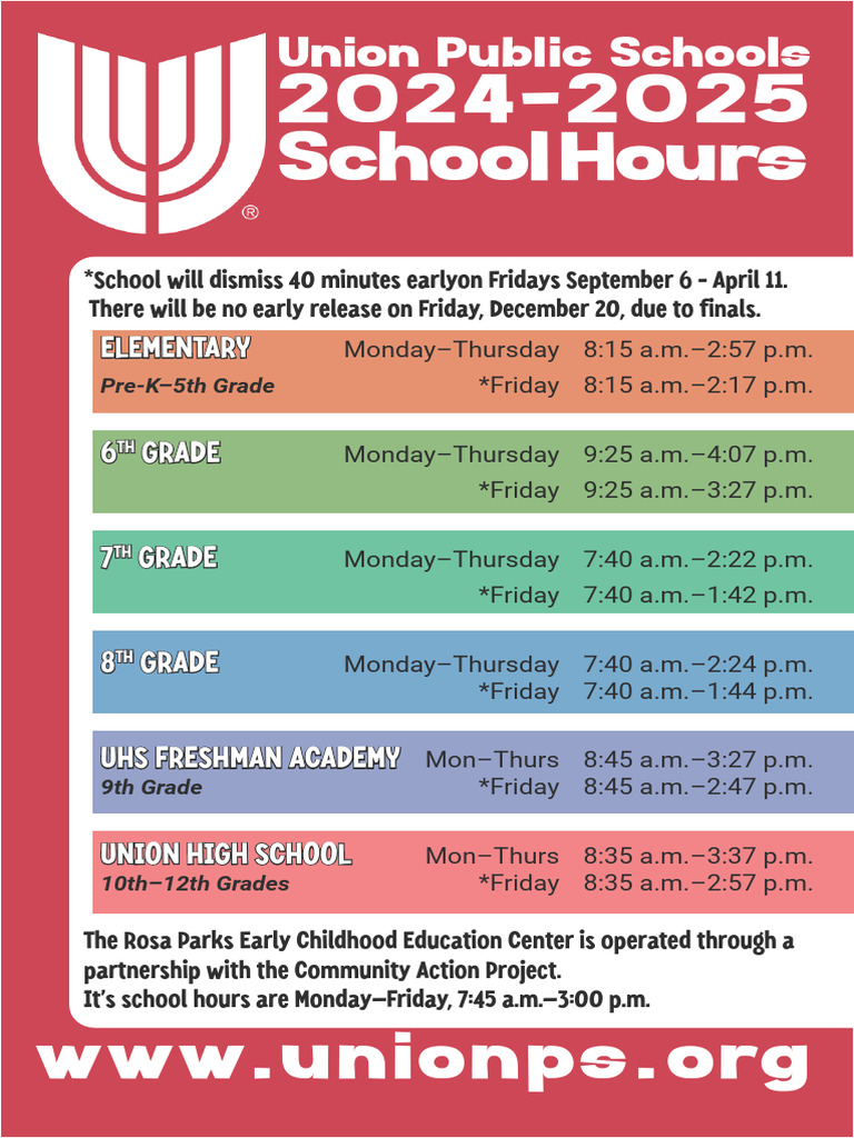 Calendar Hours School Sites | PDF