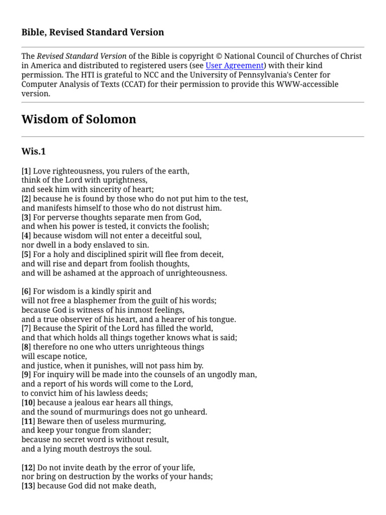Bible, Revised Standard Version | PDF
