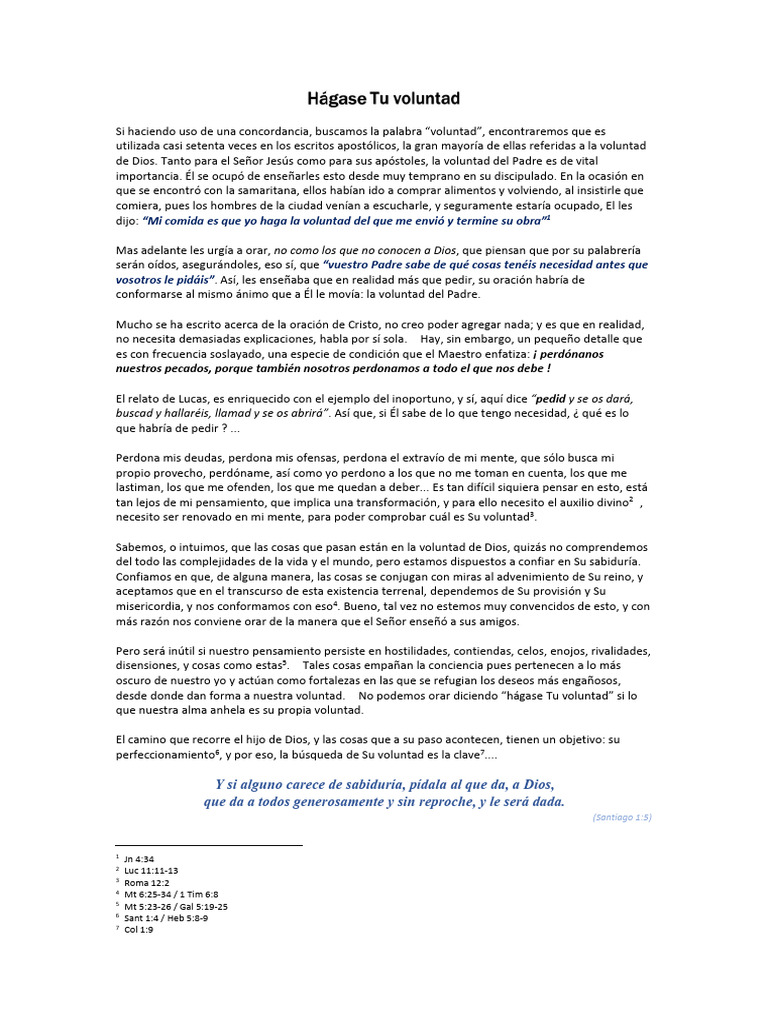 Hágase Tu Voluntad | PDF