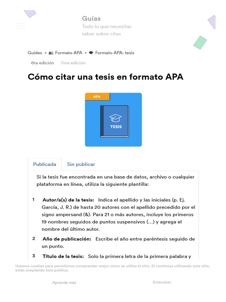 APA_ cómo citar una tesis [Versión 2020] - BibGuru Guides | PDF