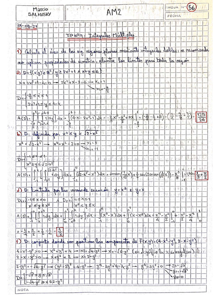 AM2 - TP9 - Integrales Múltiples - RESUELTO | PDF