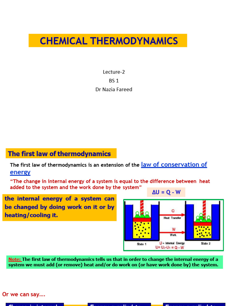 Thermodynamic Lecture 2 BS1 | PDF