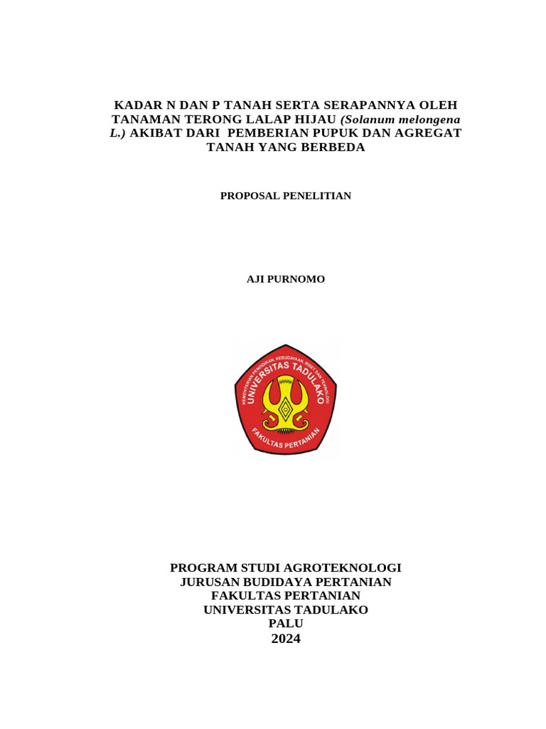 Bab I Proposal Penelitian Aji | PDF