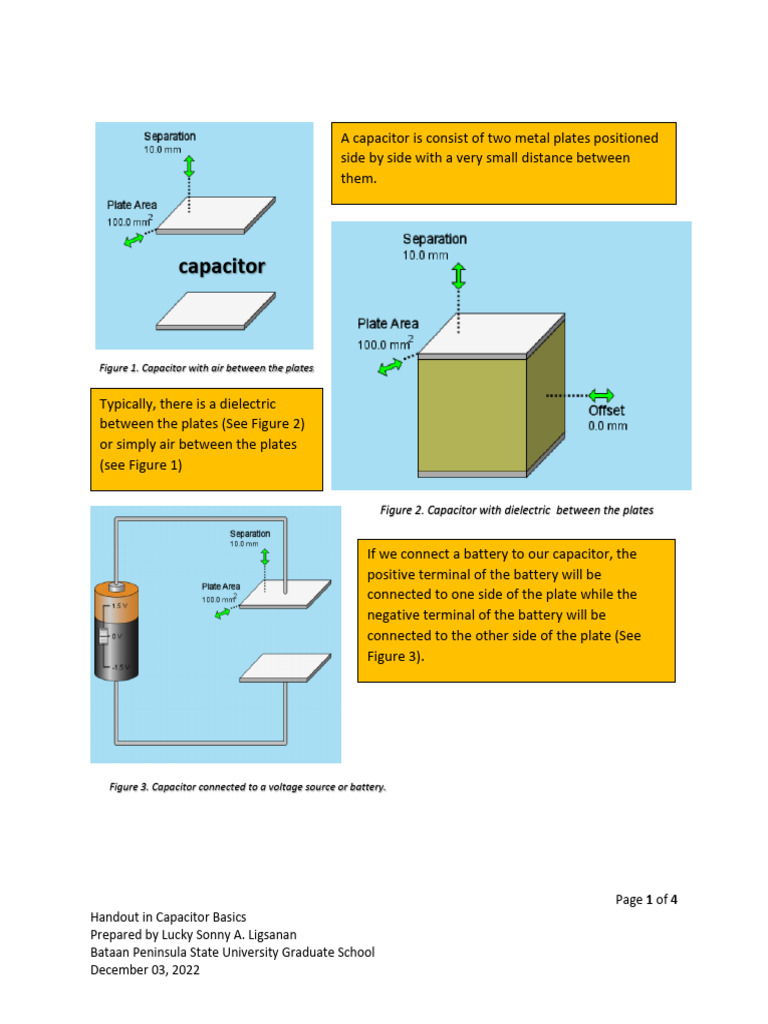 Hand Out in Capacitor Basics | PDF