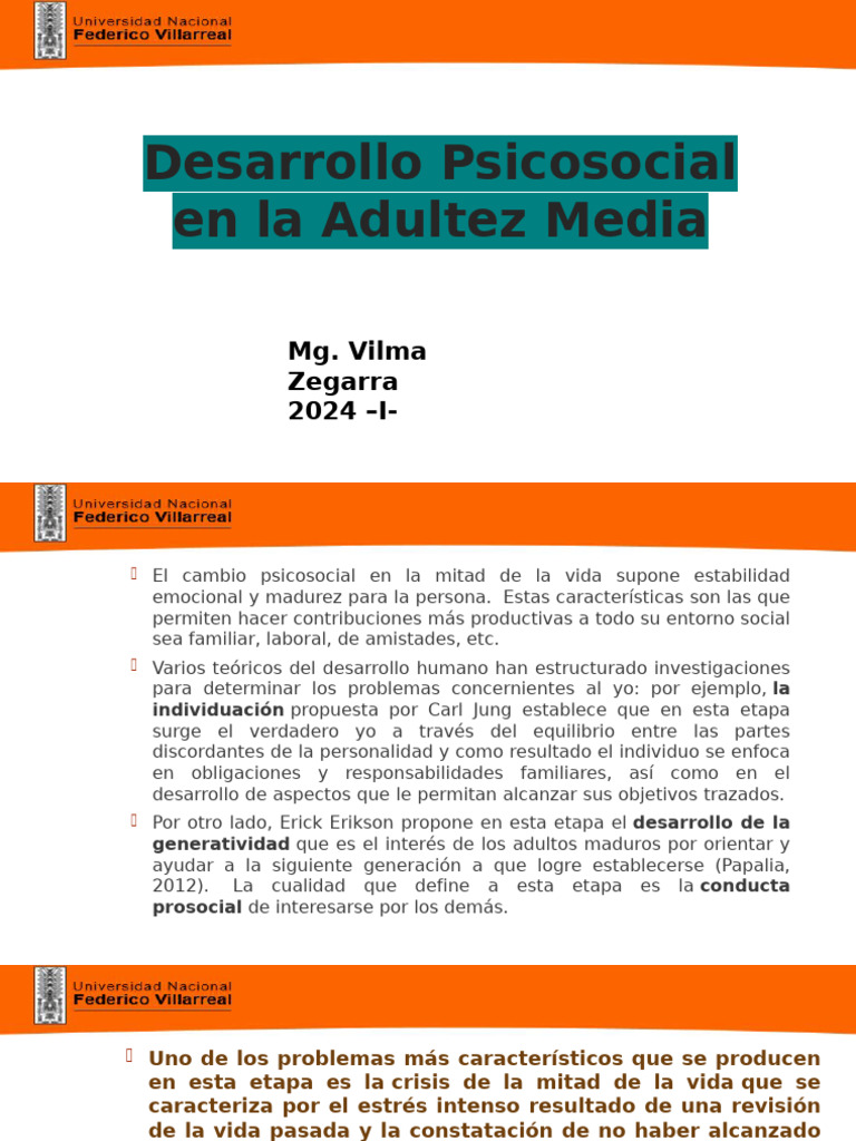 Desarrollo Psicosocial en La Adultez Media | PDF