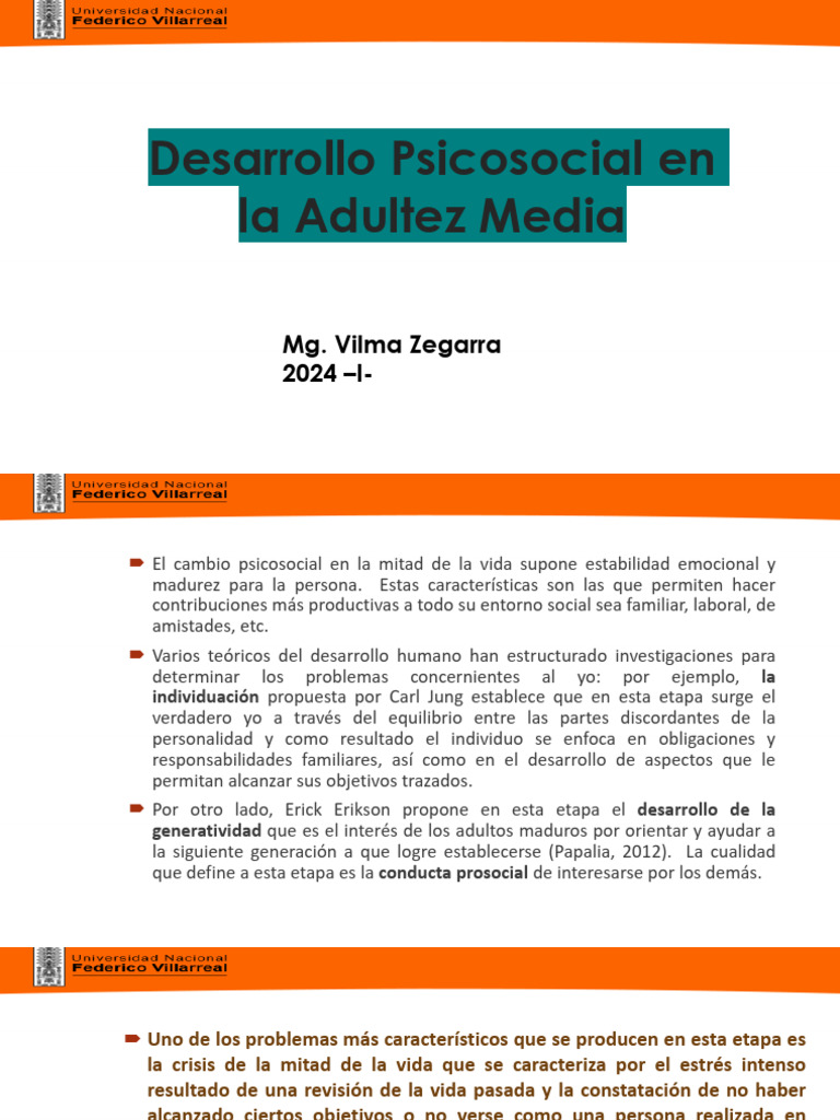 Desarrollo Psicosocial en La Adultez Media | PDF
