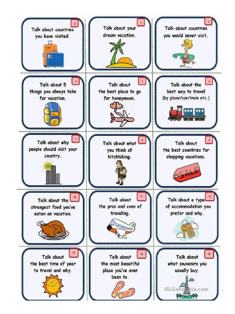 Talk for 1 minute cards | PDF