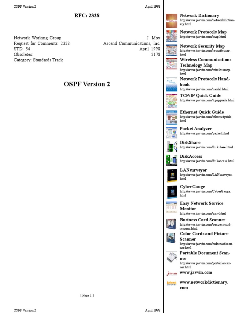 OSPF Version 2 | PDF | Computer Network | Routing
