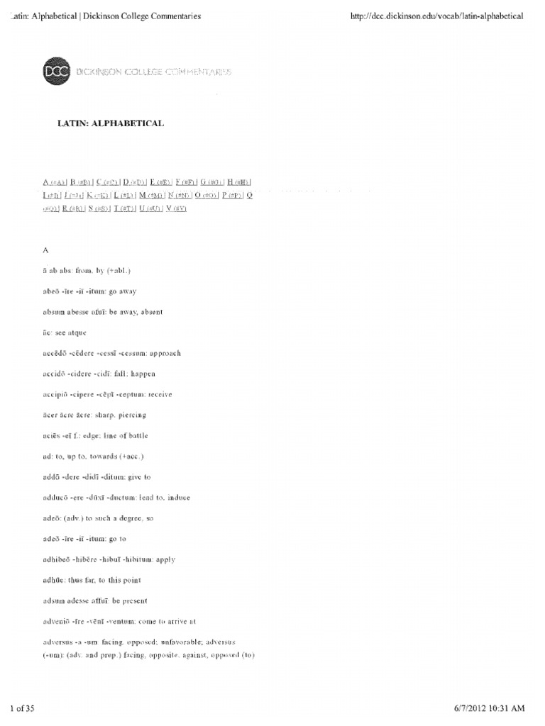 Language 2000 Most Common Latin Words List | PDF
