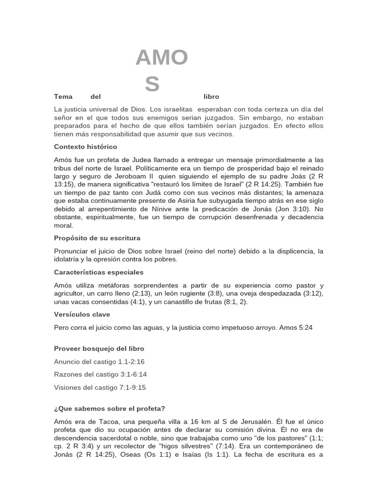 panorama General del Libro de Amos | PDF