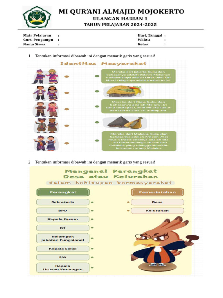 Adib Uh 1 PKN Kelas 4 | PDF