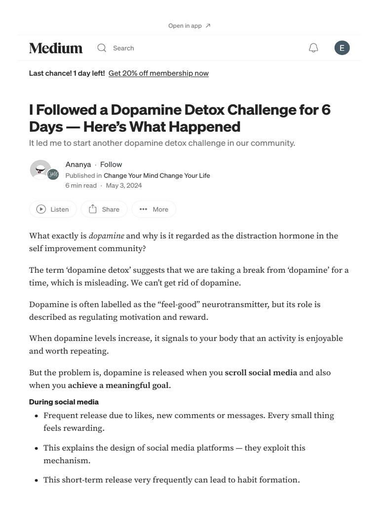Dopamine Detox | PDF