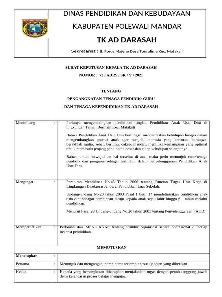 Contoh SK | PDF