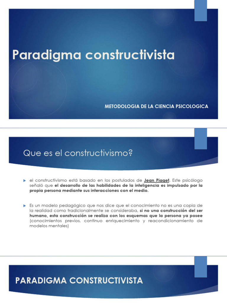 Paradigma Constructivista | PDF