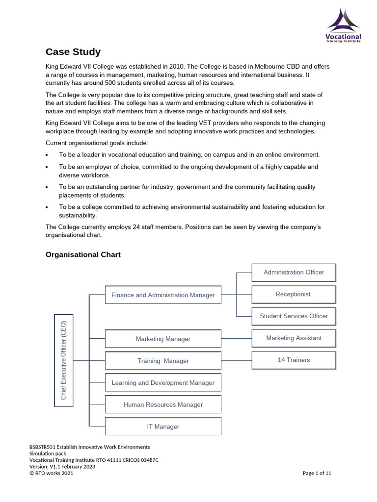 BSBSTR501 Simulation Pack | PDF