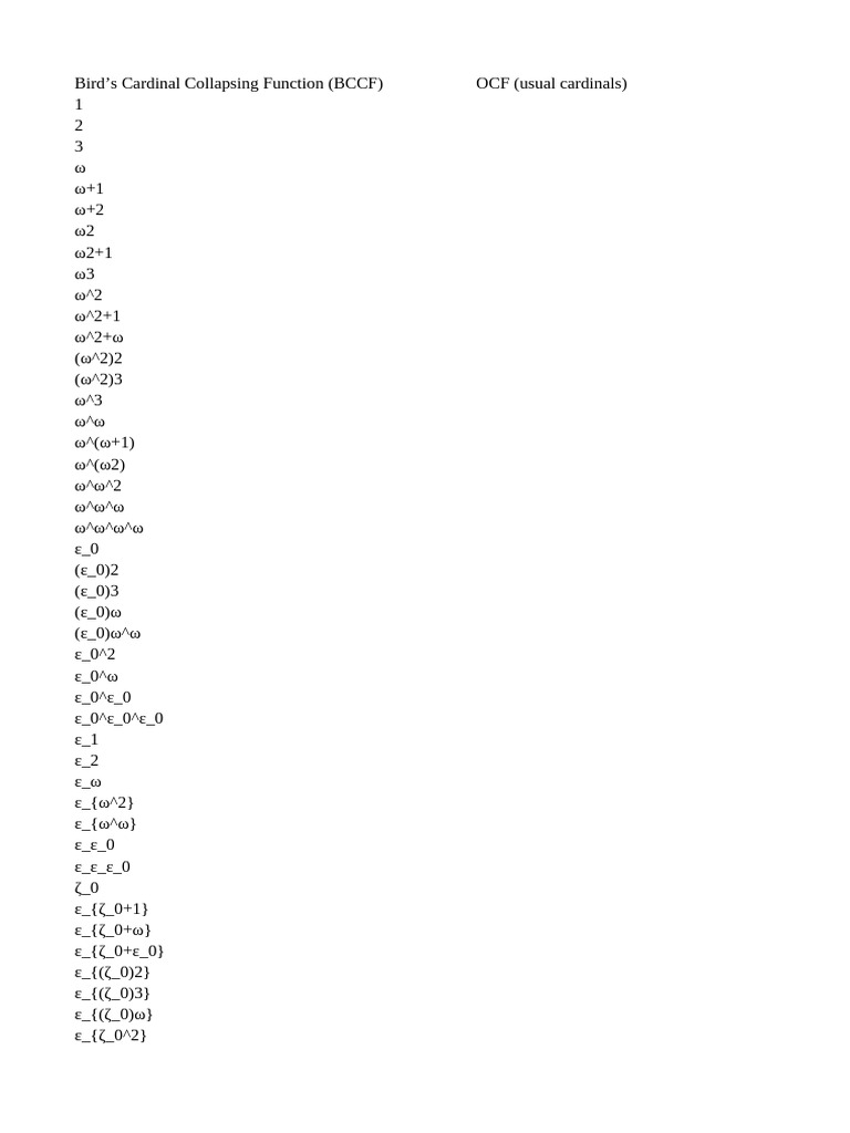 Cardinal Collapsing Function | PDF