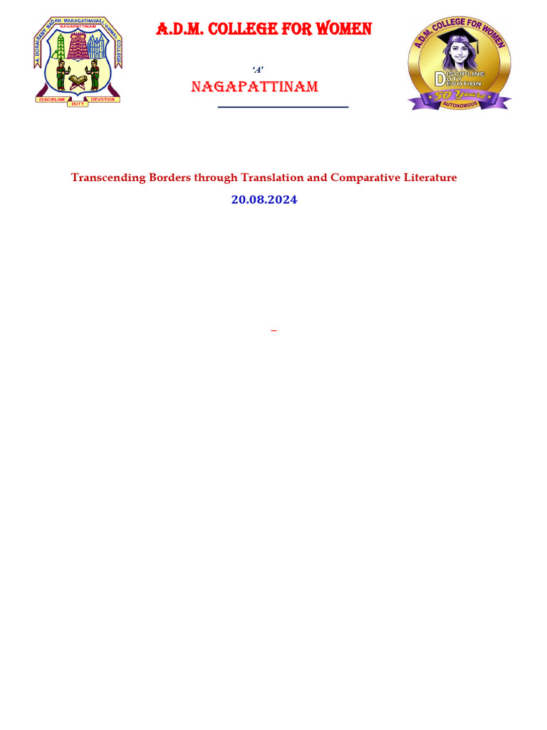 International Seminar Minute To Minute Programme | PDF