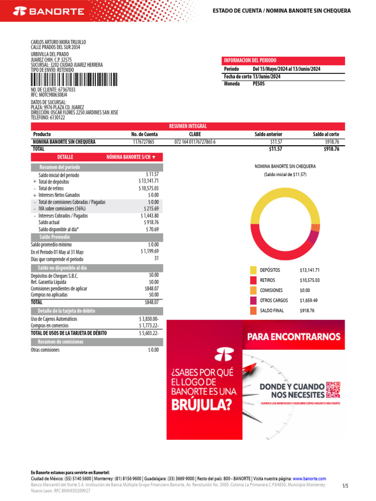 EstadoCuenta4a192a73 6a7e 4eca Ac31 47acf9396db0 | PDF