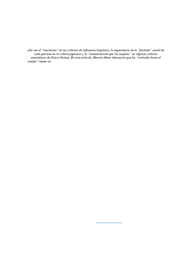 Un Ritual Corporal Entre Los Nacirema - Horace Miner | PDF