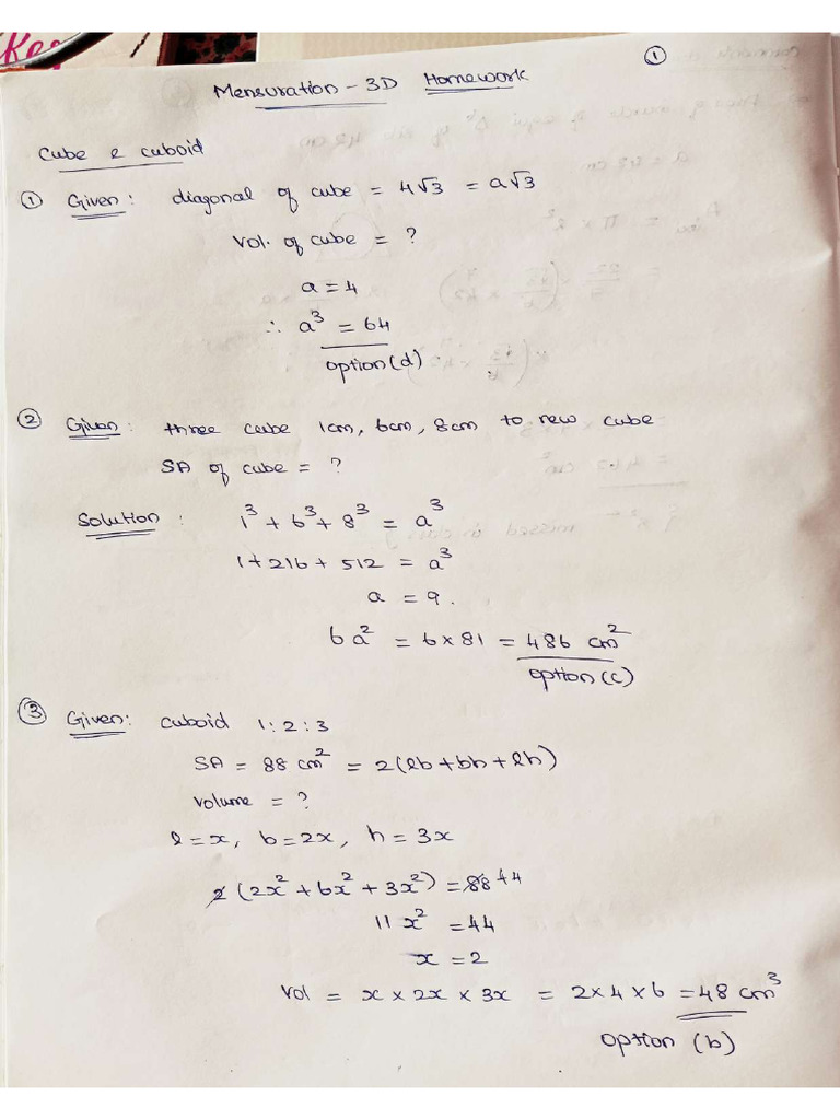 Volume Solved Homework | PDF Volume Solved Homework | PDF
