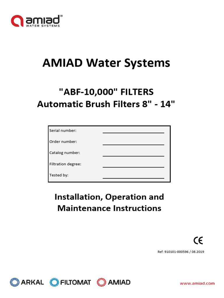 1.AMIAD Water Systems - ABF-manual | PDF