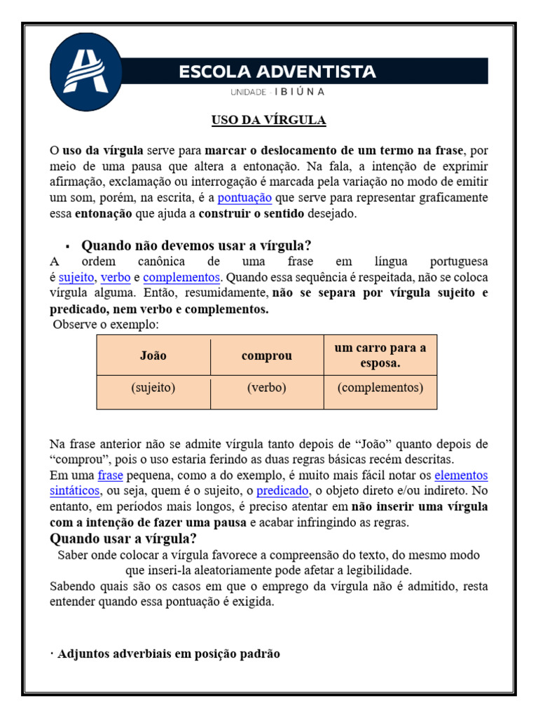 Virgula Resumo | PDF