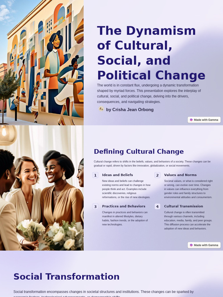 The Dynamism of Cultural Social and Political Change | PDF